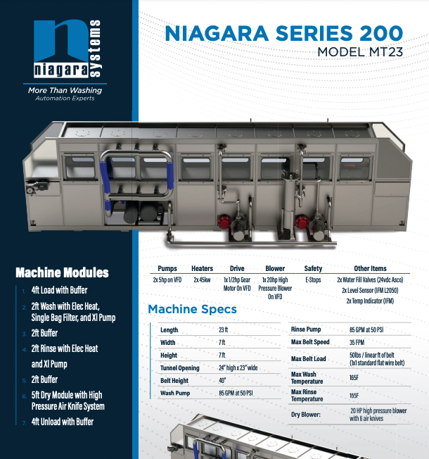 Industrial Tunnel Washing Machines - Niagara Systems